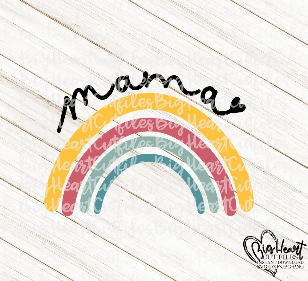 Rainbow Mama Svg Png Jpg Dxf Rainbow Svg Mama Rainbow Cut | Etsy