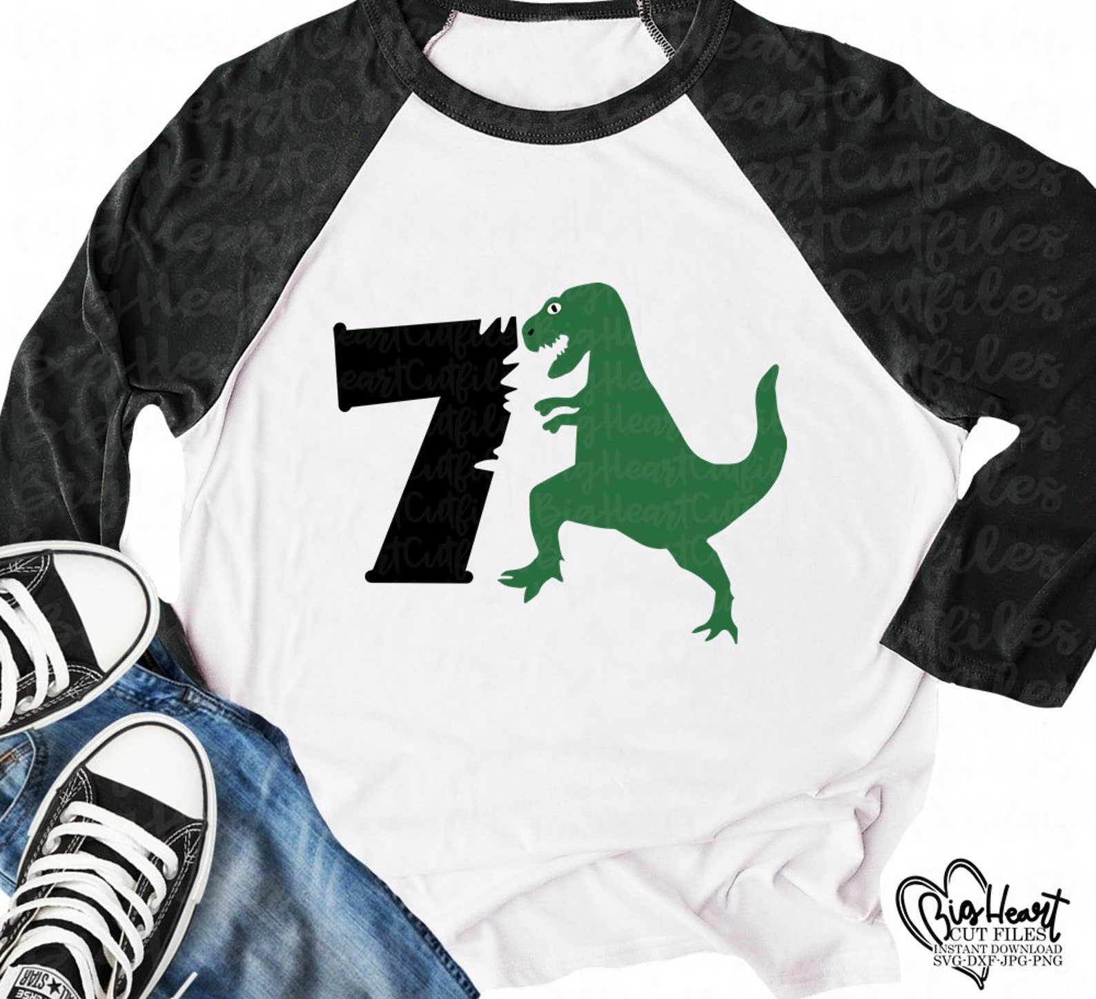 7th Birthday Dinosaur Svg Png Jpg Dxf Dinosaur Birthday - Etsy