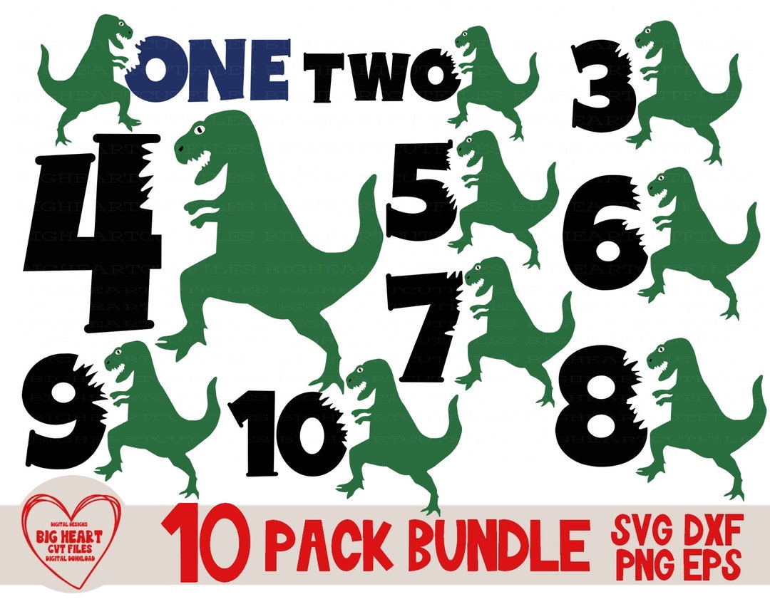 Dinosaur Svg Bundle, Birthday Svg Bundle, Birthday Clipart, Dinosaur ...