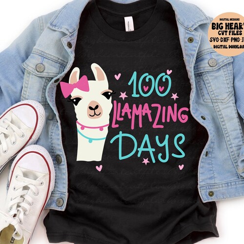 100 Llamazing Days Svg 100th Day of School Svg Dxf Eps Png - Etsy