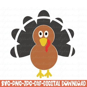 Thanksgiving Turkey Svg Png Jpg Dxf Silhouette and Cricut Cut Files ...