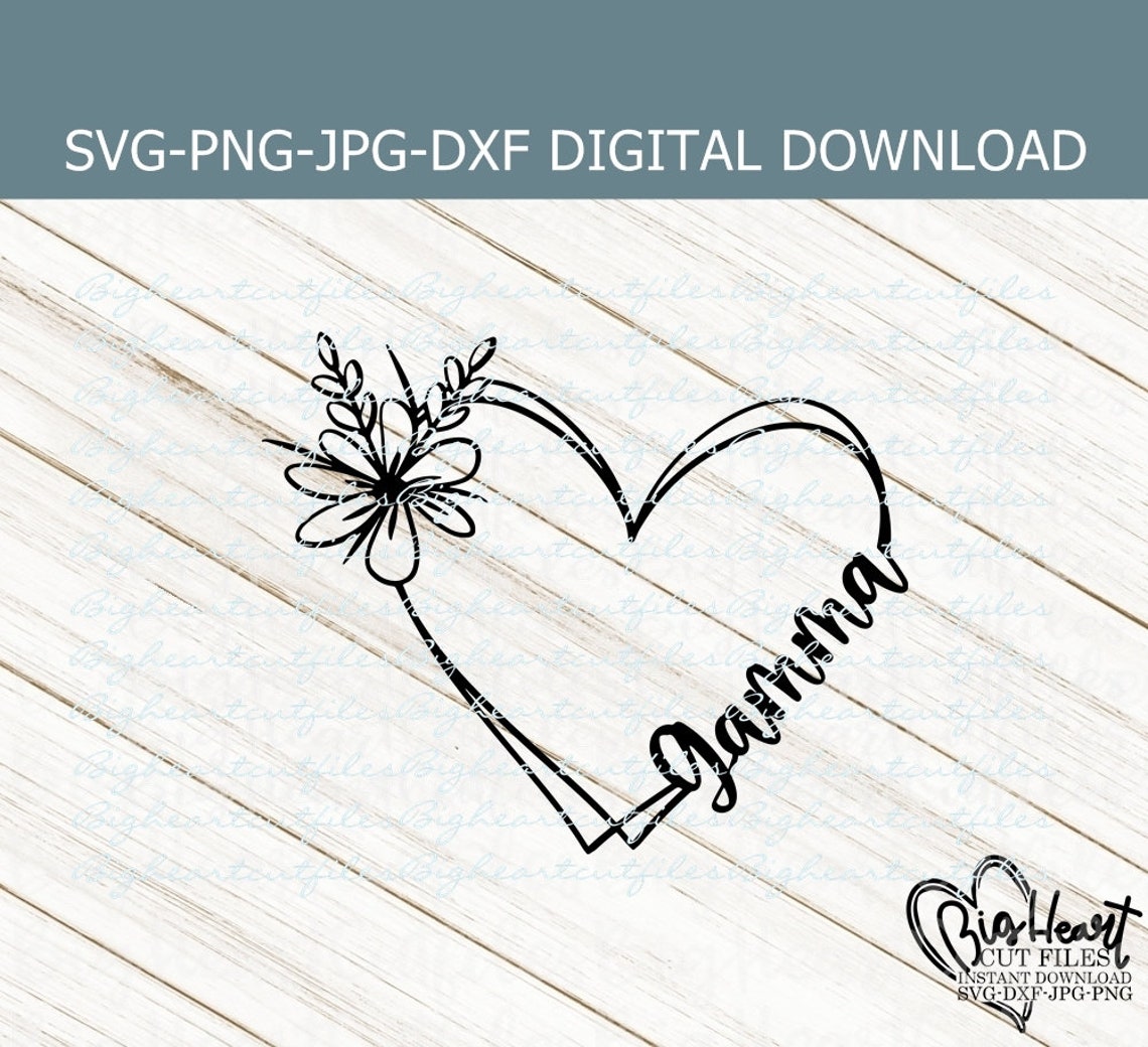 Gamma Heart Svg Png Jpg Dxf Mother's Day Svg Gamma - Etsy