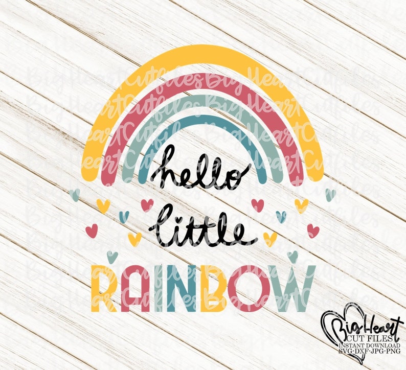 Rainbow Baby Svg Png Jpg Dxf Hello Little Rainbow Svg - Etsy