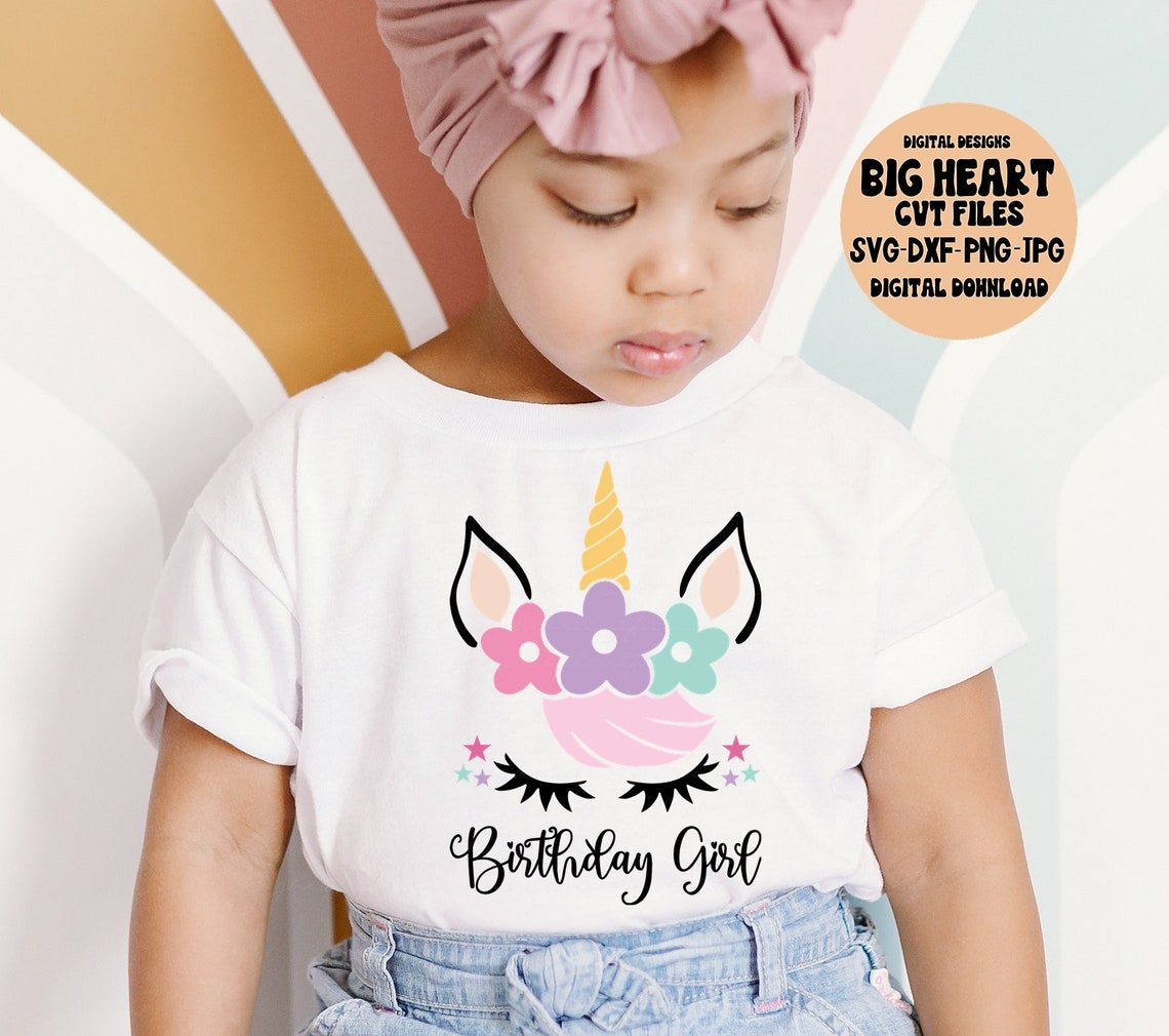 Unicorn Svg Png Dxf Unicorn Birthday Girl Svg Unicorn Etsy