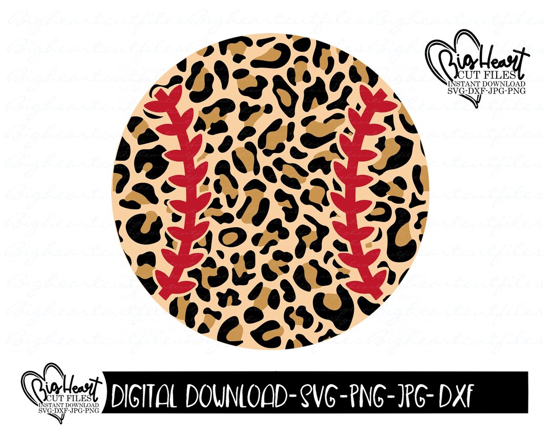 Leopard Baseball Ball Svg, Png, Jpg, Dxf, Baseball Svg, Leopard ...