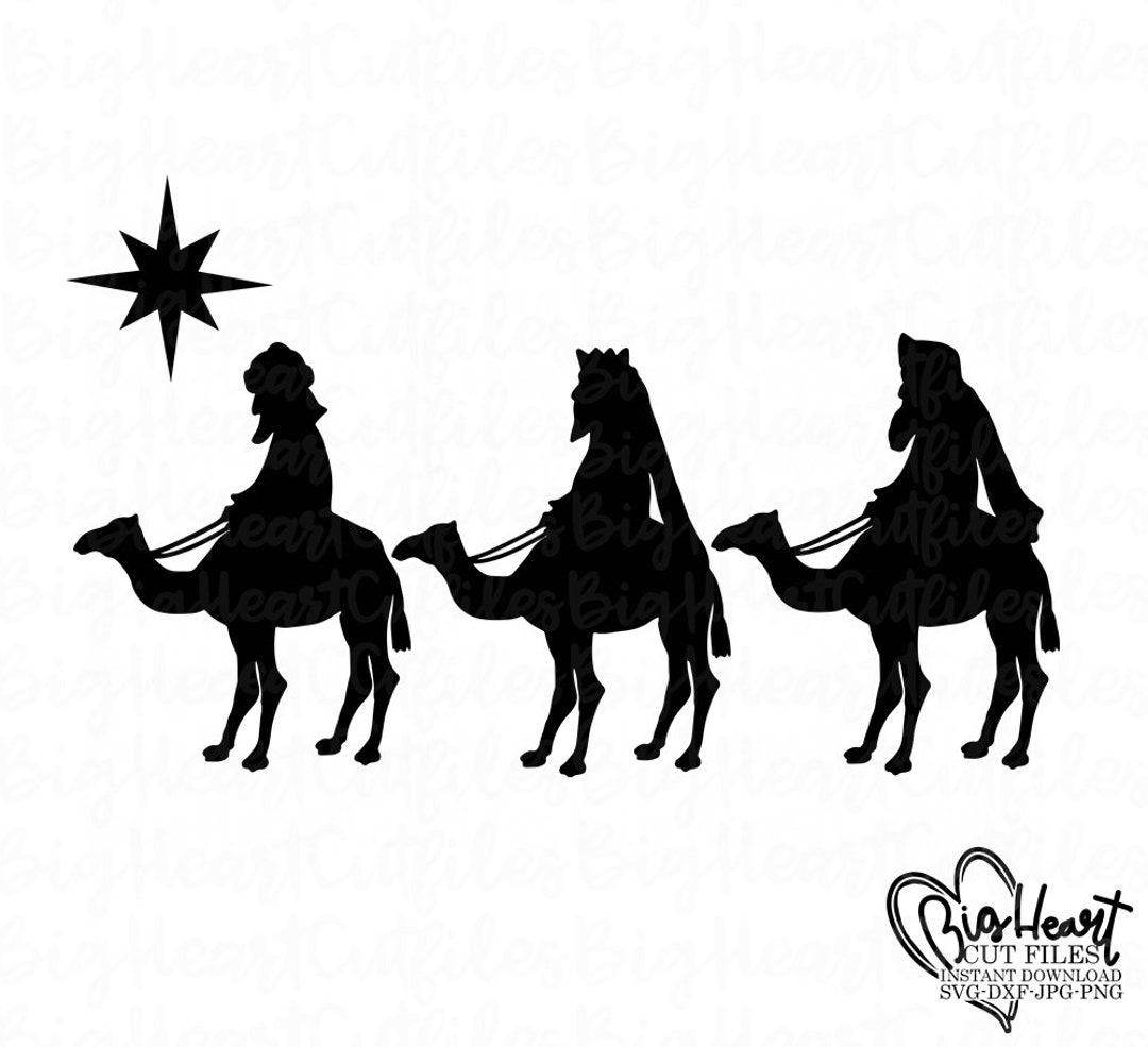 Christmas Nativity Silhouette Svg,three Wise Men Svg Png Jpg Dxf,3 Wise ...
