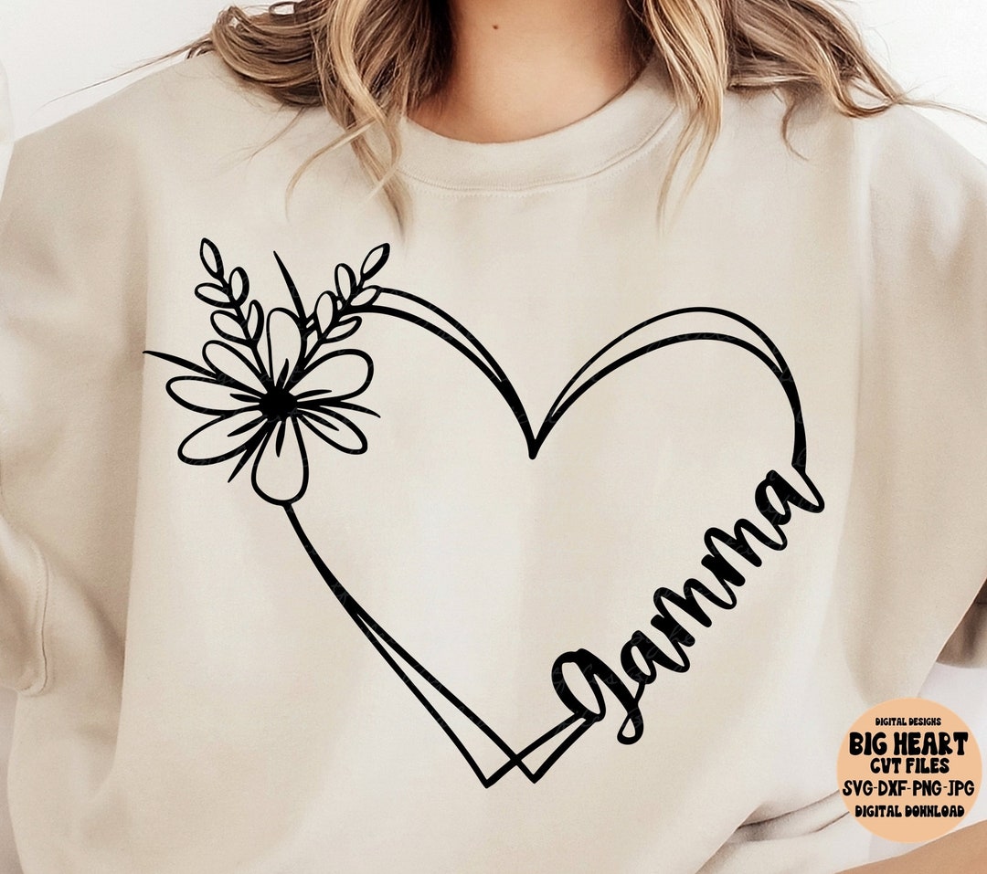 Gamma Heart Svg, Png, Jpg, Dxf, Mother's Day Svg, Gamma Cut File, Gamma ...