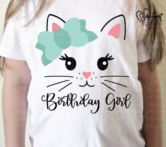 Cat Face Svg Kitty Cat Birthday Girl Svg Pngjpgdxf Cat | Etsy Canada