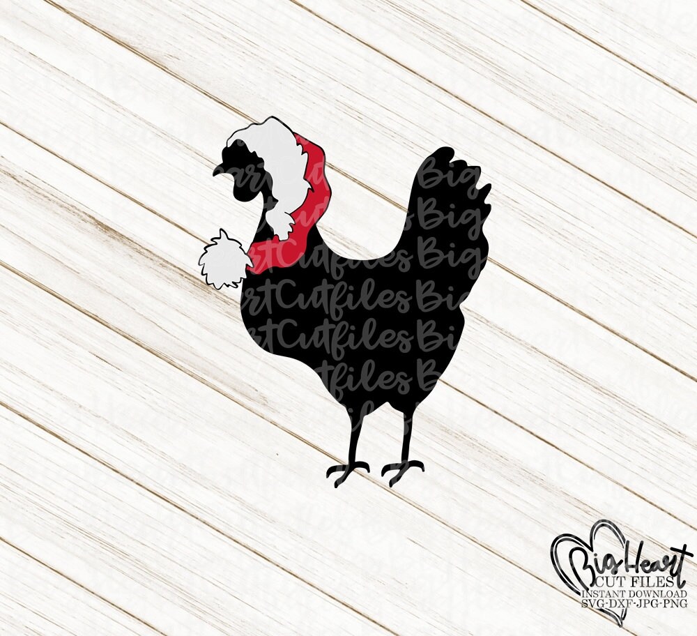 Christmas Chicken Svgsanta Chicken Svgchicken With Santa Hat - Etsy