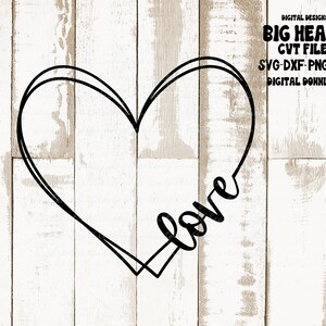 Love Heart Svg, Png, Jpg, Dxf, Love Svg, Heart Svg, Valentine's Day Svg ...