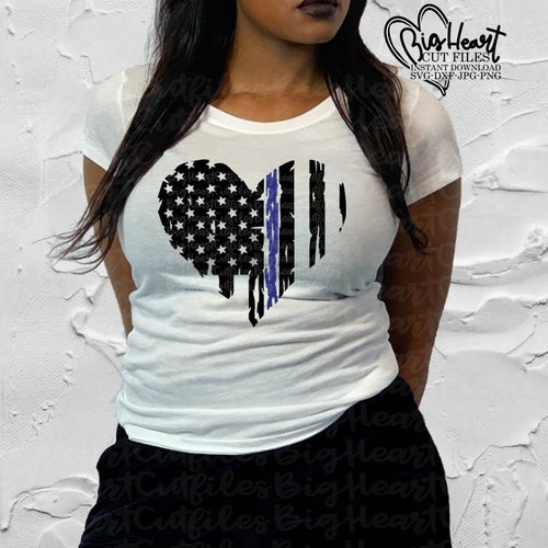 Hero Police Thin Blue Line Heart Instant Digital | Etsy