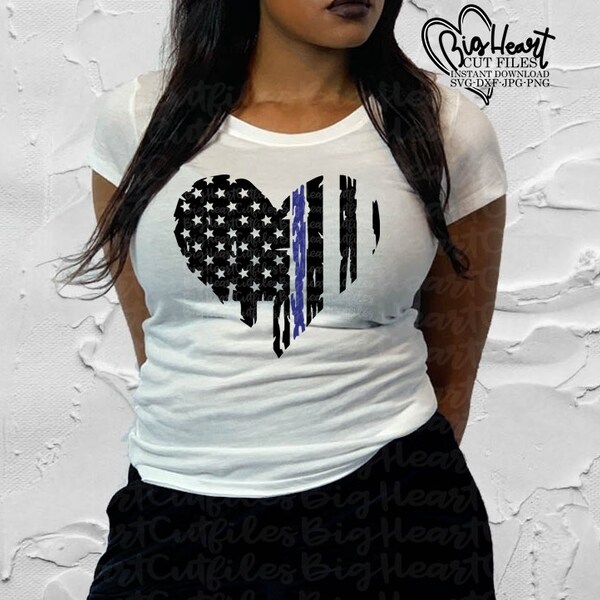 Police Flag Heart - Etsy