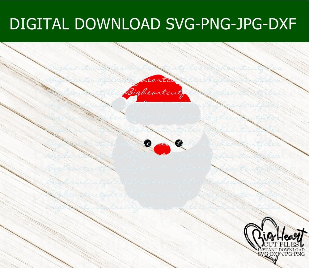 Santa Svg Png Jpg Dxf Santa Face Svg Kids Christmas Svg - Etsy
