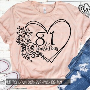 81 and Fabulous Svg Png Jpg dxf 81st Birthday Svg | Etsy