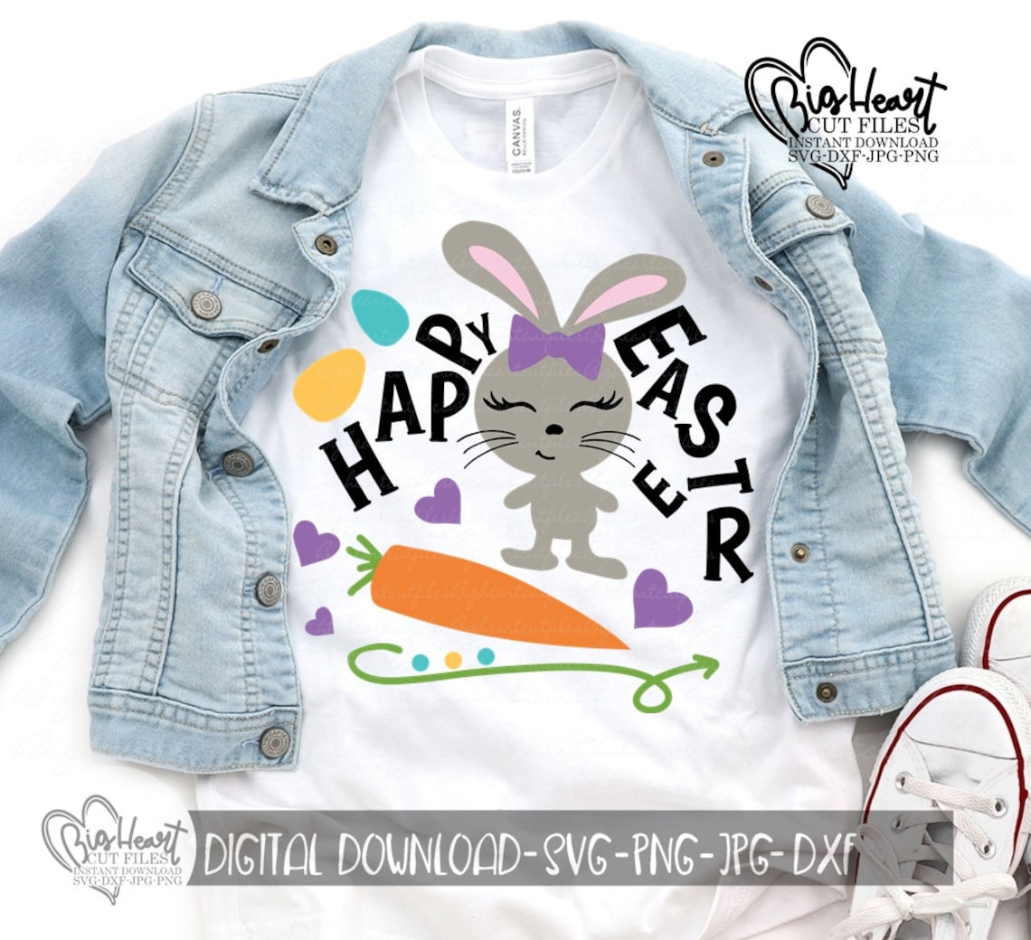 Easter Bunny Svg Png Jpg Dxf Happy Easter Svg Girl Easter | Etsy
