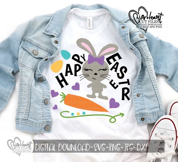 Easter Bunny Svg Png Jpg Dxf Happy Easter Svg Girl Easter | Etsy