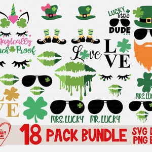 St.patricks Day Svg Bundle, Svg, Png, Eps, Dxf, Lucky, Irish, St ...