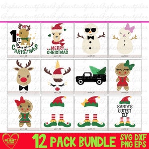 Winter Svg Bundle Christmas Clip Art Christmas Bundle Svg Gingerbread ...