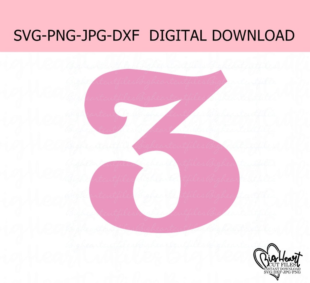 Number 3 Svg, Png, Jpg, Dxf, Birthday Number 3 Svg, 3rd Birthday Svg ...