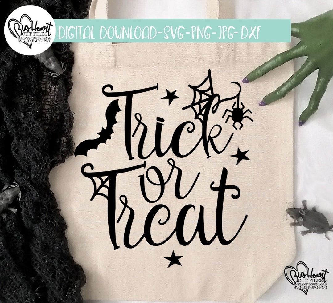 Trick or Treat Svg Png Jpg Dxf Witch Hat Svg Halloween - Etsy