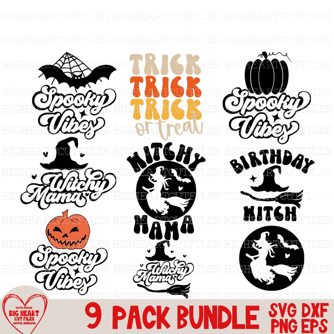 Halloween Svg Bundle, Halloween Clipart, Witch Svg, Spooky Vibes Svg ...