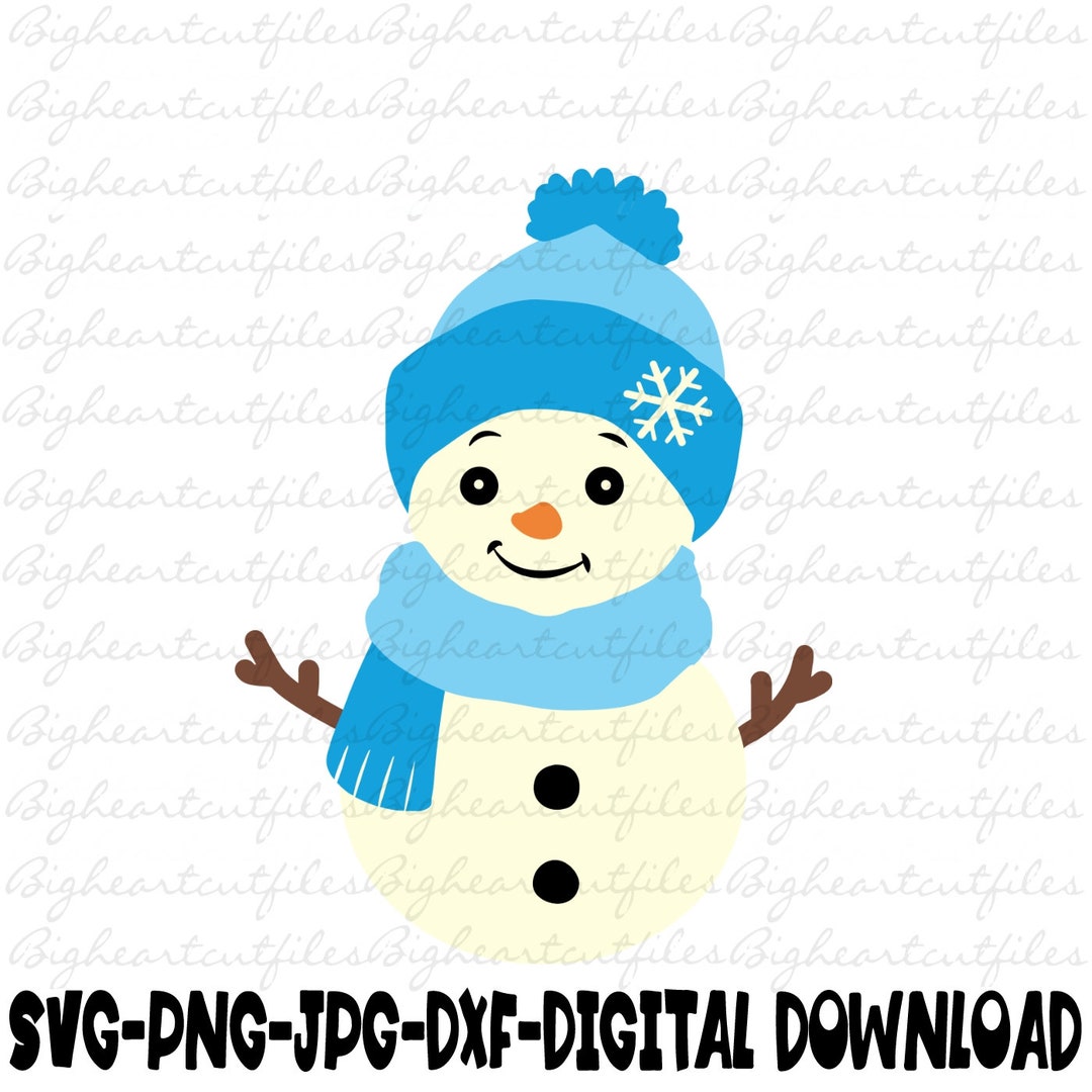 Snowman Svg Png Jpg Dxf, Snowman Cut File Digital Download, Silhouette ...
