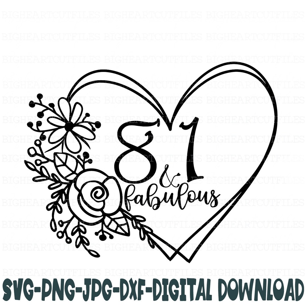 81 and Fabulous Svg, Png, Jpg ,dxf, 81st Birthday Svg, Birhtday Svg, 81 ...