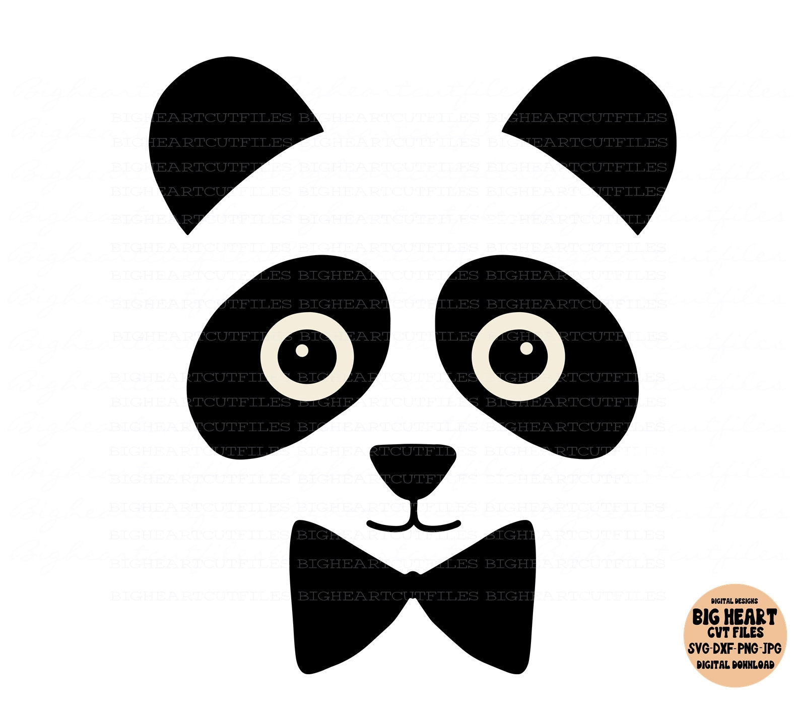 Panda Face Silhouette