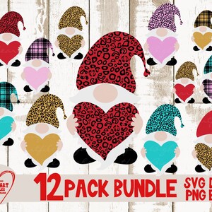 Valentine’s Day Gnomes Svg Bundle,gnomes Svg, Png, Dxf, Eps, Gnome ...