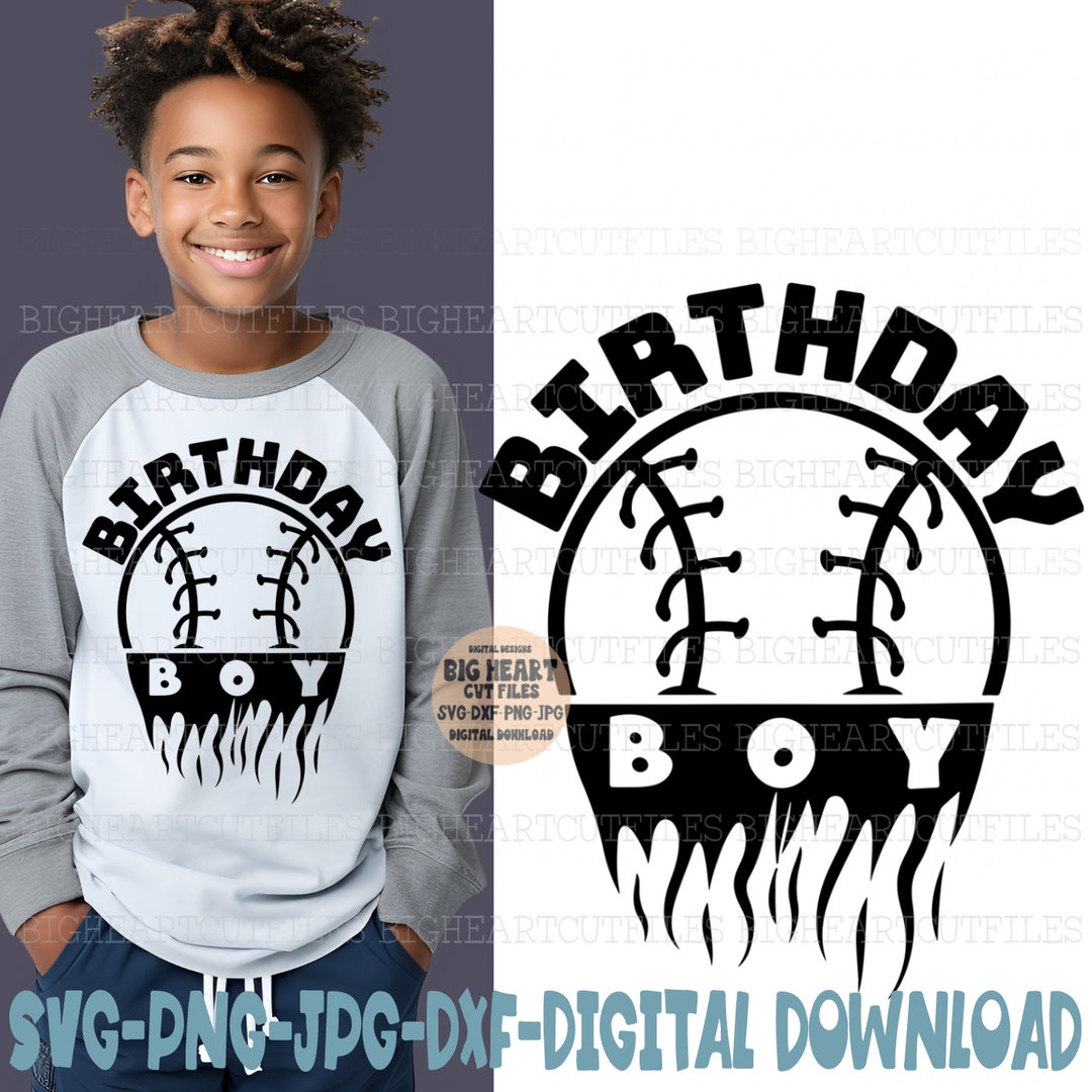 Baseball Birthday Boy Svg Png Jpg Dxf Silhouette and Cricut Cut File ...
