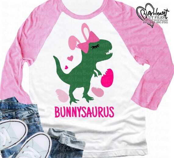 Dinosaur Girl Easter Svg Png Jpg Dxf BunnySaurus Svg | Etsy