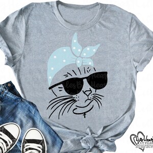 Cute Kitty Svg Png Jpg Dxf Cat Head With Bandana Svg Cat | Etsy