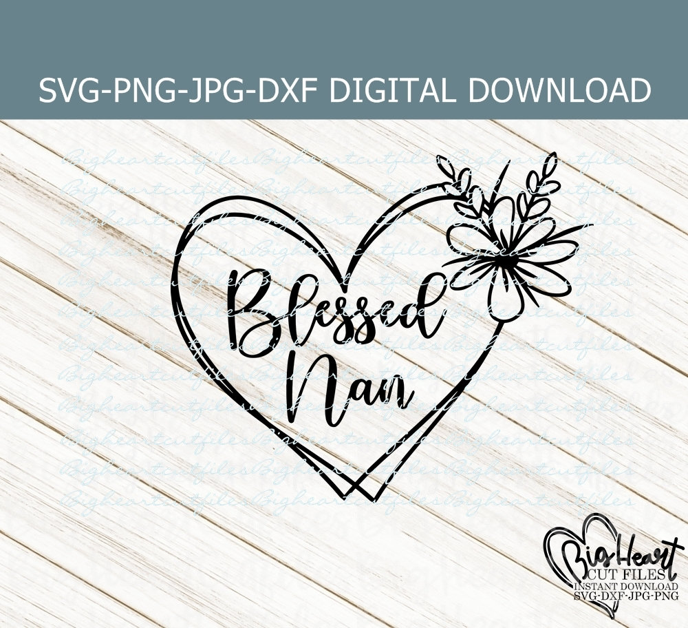 Blessed Nan Svg Png Jpg Dxf Nan Svg Sayings Nan Shirt - Etsy Australia