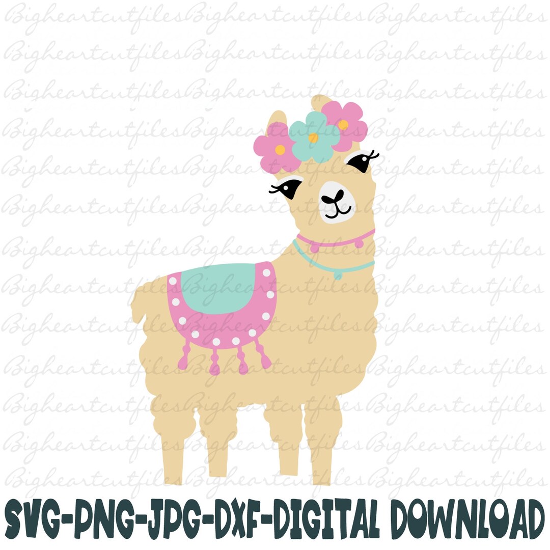 Llama Svg, Png, Jpg, Dxf, Alpaca Svg, Cute Llama Svg, Girl Llama Svg ...