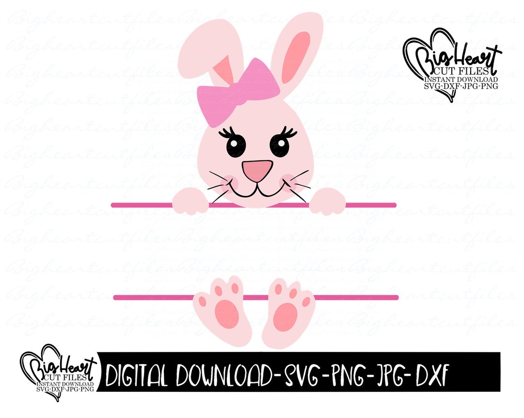 Easter Bunny Monogram Svg Png Jpg Dxf Easter Split - Etsy UK