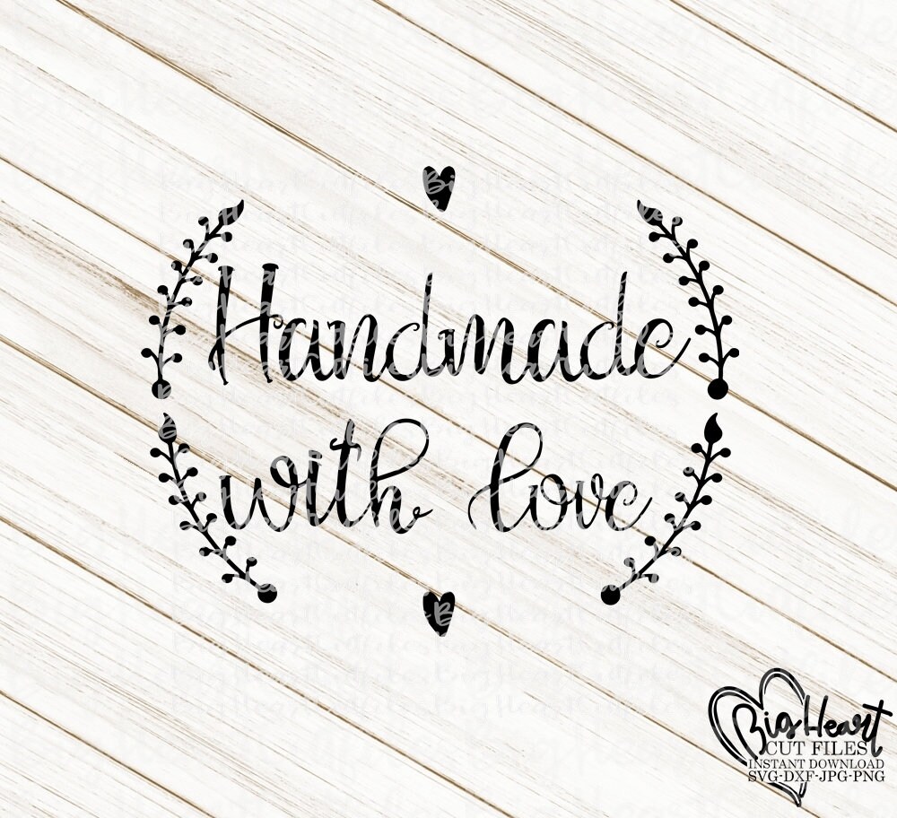 Handmade With Love Svg Png Jpg Dxf Handmade Stamp Design - Etsy