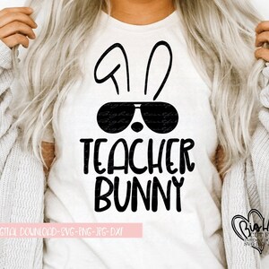 Teacher Bunny Svg, Png, Jpg, Dxf, Easter Svg, Easter Bunny Cut File ...