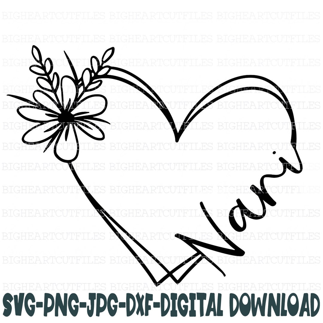 Nani Heart Svg, Png, Jpg, Dxf, Nani Cut File, Nani Svg Cut, Heart Name ...