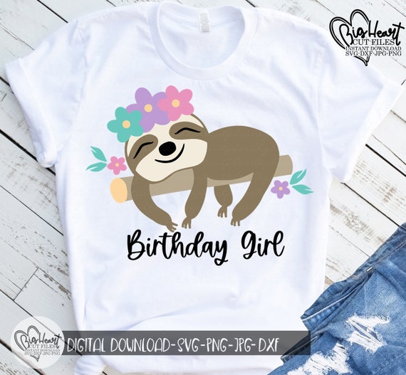 Sloth Design Png Silhouette Birthday Sloth Svg Sublimation Baby Sloth ...