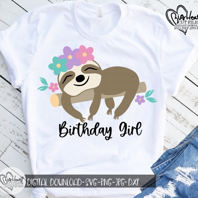 Birthday Sloth Svg - Etsy