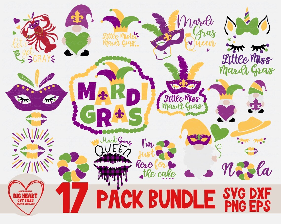 Mardi Gras Svg Bundle Carnival Svg Png Eps Dxf Mardi Gras - Etsy