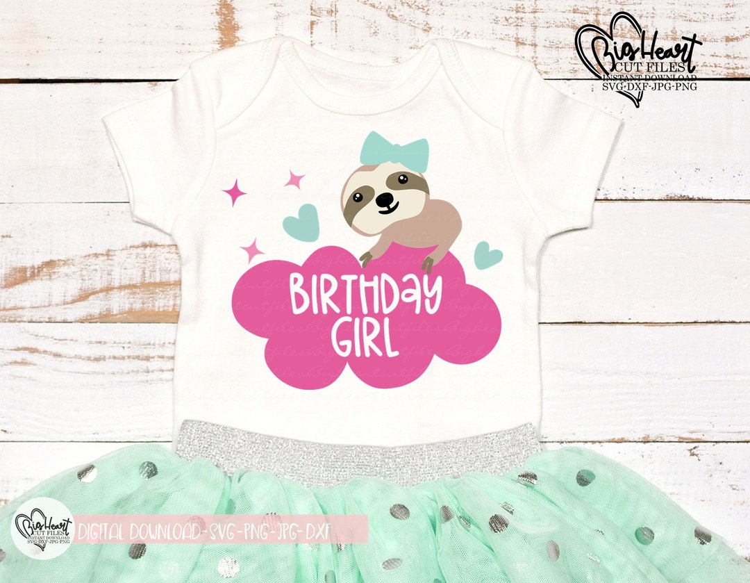 Sloth Svg, Png, Jpg, Dxf, Sloth Cut File, Birthday Sloth Svg, Baby ...