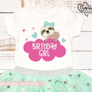 Sloth Svg, Png, Jpg, Dxf, Sloth Cut File, Birthday Sloth Svg, Baby ...