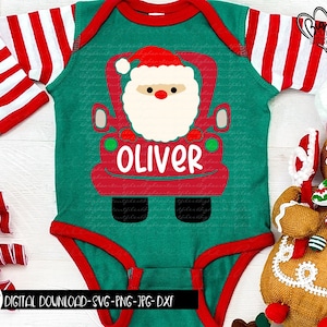 Christmas Truck Svg, Png, Jpg, Dxf, Santa Svg, Christmas Truck With ...
