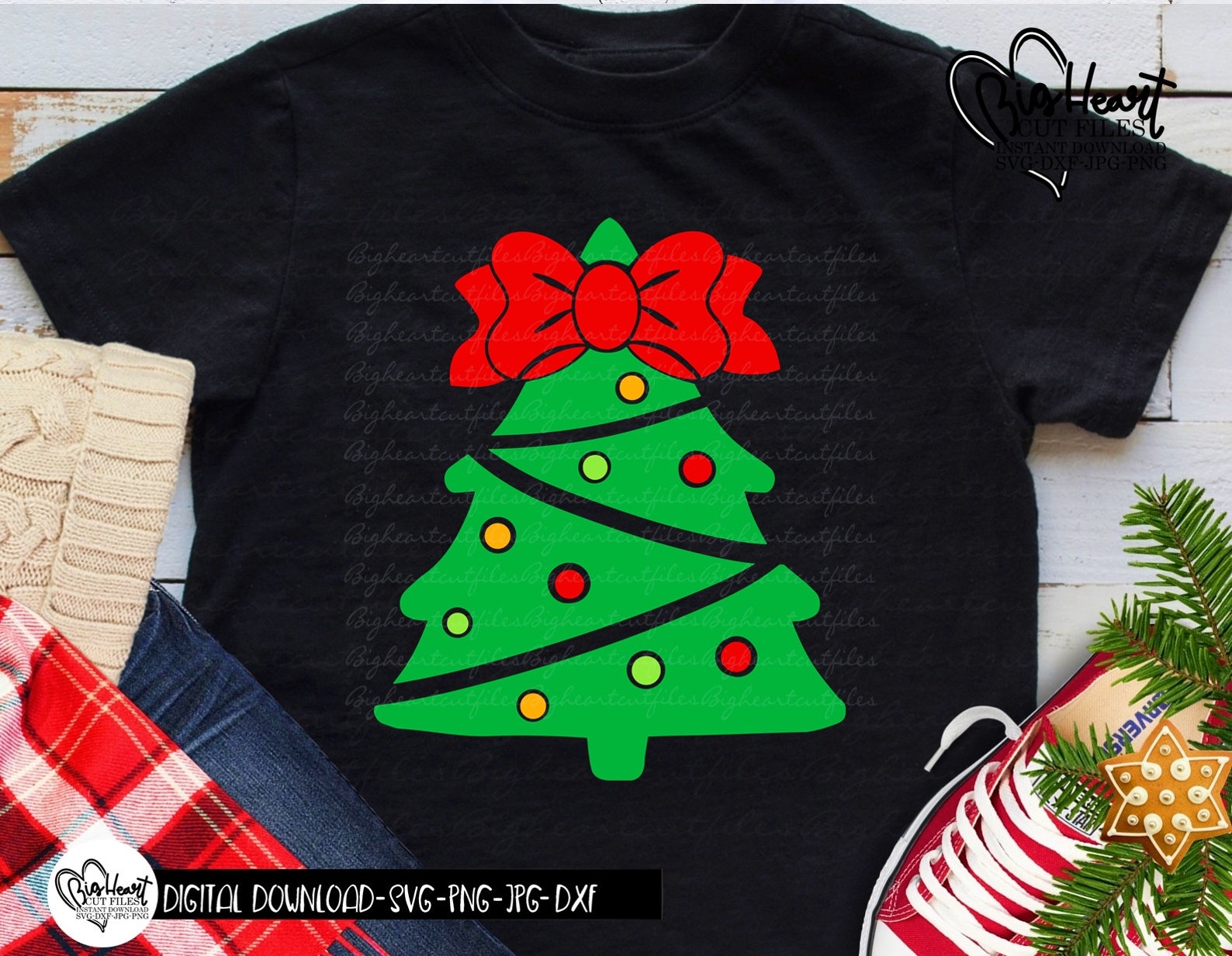 Girl Christmas Tree Svg Png Jpg Dxf Tree With Bow Svg | Etsy