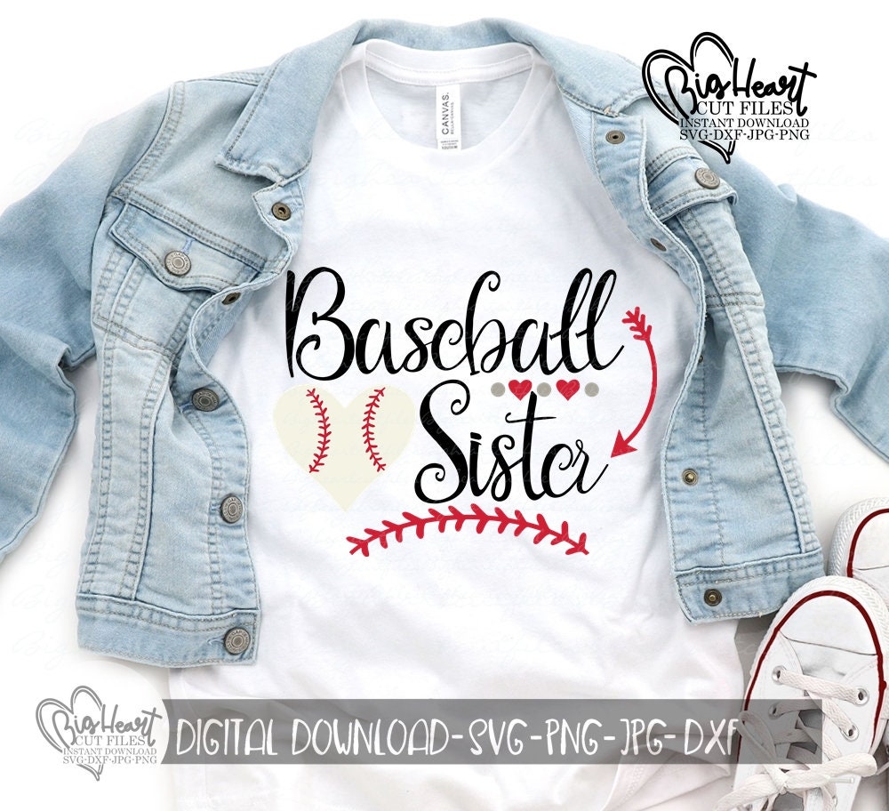 Embellishments Scrapbooking Svg Png Jpg Baseball laces heart sister ...