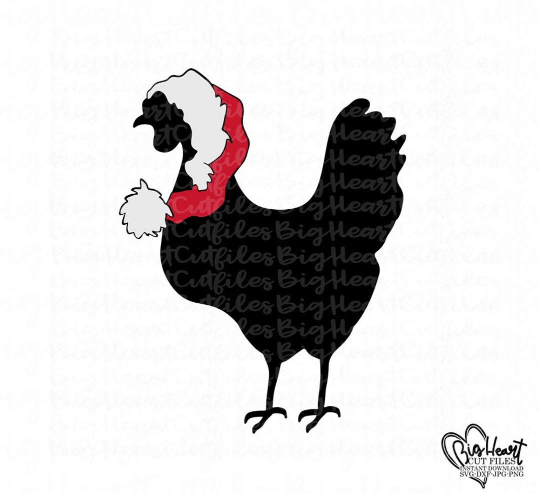 Christmas Chicken Svg,santa Chicken Svg,chicken With Santa Hat Svg,farm ...