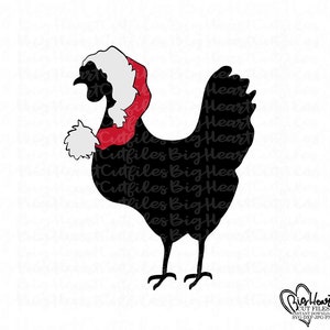 Christmas Chicken Svg,santa Chicken Svg,chicken With Santa Hat Svg,farm ...