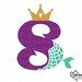 Mermaid 8th Birthday Girl Svg,png,jpg,dxf,mermaid Number With Crown,8th ...