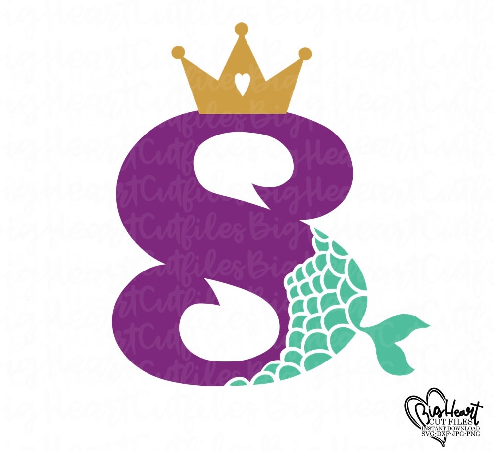 Sirena 8o cumpleaños chica Svg Png Jpg Dxf número de - Etsy México